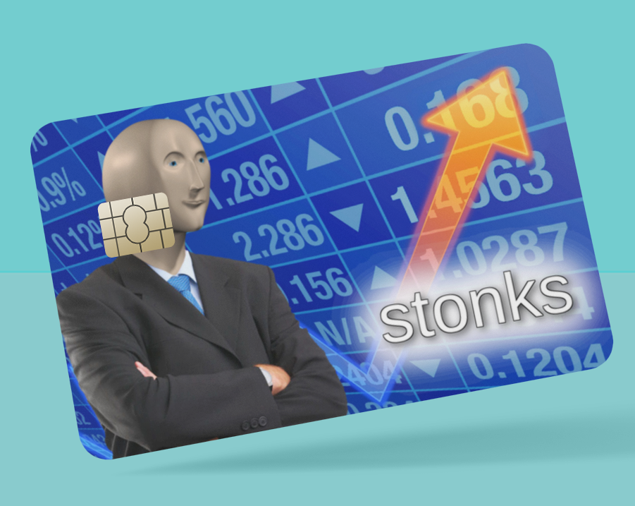 Stonks Card Cover - StickersVault | Custom Credit Card Skins, Covers